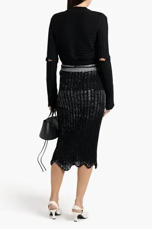 Acne Studios Ribbed Cotton-blend Midi Skirt