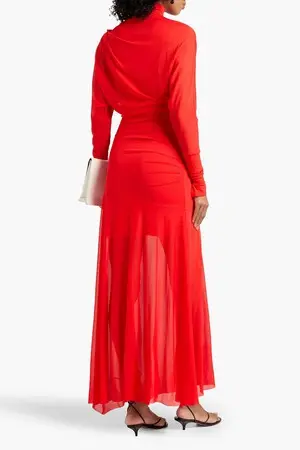 Proenza Schouler Paula Draped Crepe-jersey Maxi Dress - Red