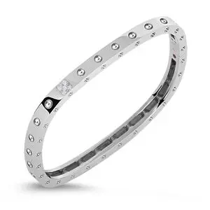 Roberto Coin Pois Moi Diamond Bangle 18k Gold - Wg