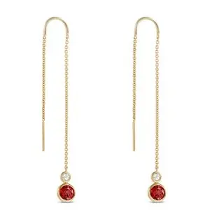 Benbridge Garnet And White Topaz Threader Earrings - Red