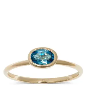 Benbridge Oval Topaz Ring In 14k Yellow Gold - Blue