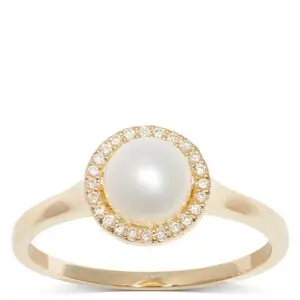 Benbridge Freshwater Cultured Pearl And Diamond Ring - White