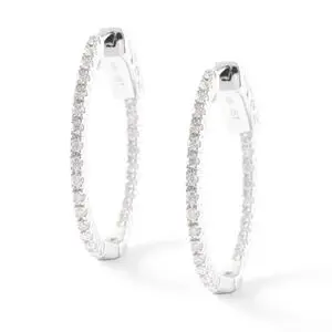 Benbridge Diamond Inside Out Hoop Earrings - H-j