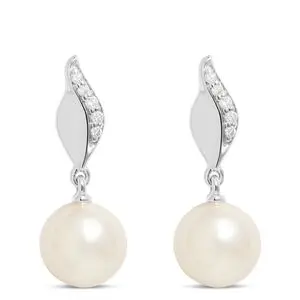 Benbridge Cultured Pearl And Diamond Drop Earrings - White