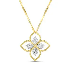 Roberto Coin 18k Gold Diamond Flower Pendant Necklace - Tt