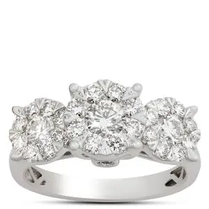Benbridge Round Diamond Engagement Ring In 14k White Gold - H-i
