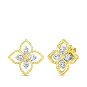Roberto Coin Principessa Diamond Flower 18k Earrings - Tt