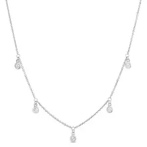 Benbridge 14k White Gold 5 Bezel Diamond Dangle Necklace - Wg