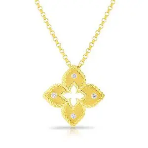 Roberto Coin 18k Petite Venetian Princess Diamond Necklace - Yg