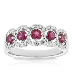 Benbridge 5-stone Ruby And Diamond Ring - Red