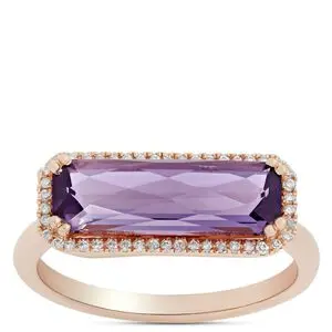 Benbridge 14k Rose Gold Amethyst And Diamond Ring - Purple