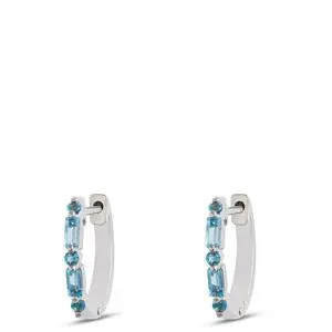 Benbridge Topaz Huggie Hoop Earrings - Blue