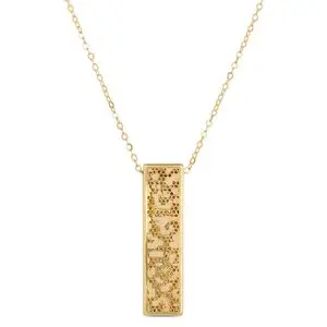 Benbridge 14k Yellow Gold Embroidered Bar Pendant Necklace - Yg