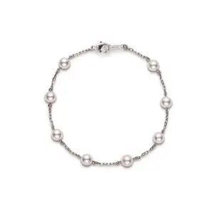 Mikimoto Akoya Pearl 18k Gold Bracelet - White