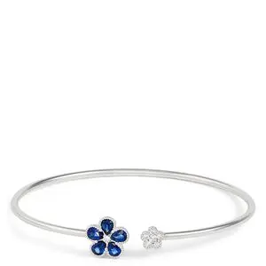Benbridge Sapphire And Diamond Flower Bangle Bracelet - Blue