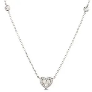 Benbridge Diamond Heart Pendant Necklace In 14k White Gold - Wg