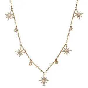 Benbridge Diamond Star Dangle Necklace In 14k Yellow Gold - Yg