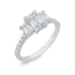 BELLA PONTE 14k White Gold 3-stone Diamond Ring - Wg