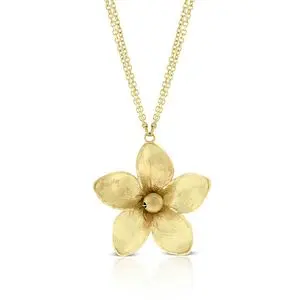TOSCANO 14k Yellow Gold Double Chain Flower Necklace - Yg