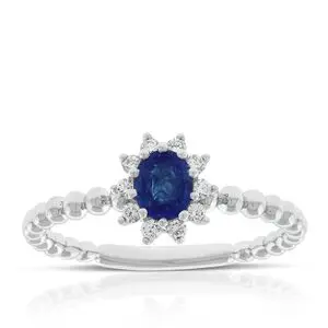 Benbridge Oval Sapphire And Diamond Ring - Blue