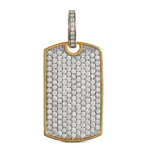 Benbridge 14k Yellow Gold Diamond Dog Tag Pendant - Yg