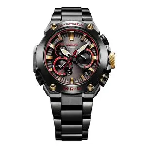 G-Shock Mr-g Watch With Red Accent Dial - Stainless Steel