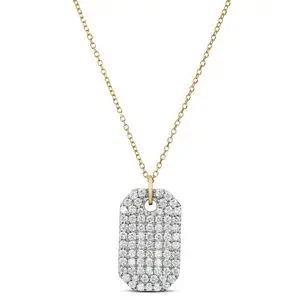 Benbridge Dog Tag Pave Diamond Pendant In 14k Yellow Gold - Yg
