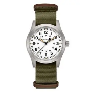 Hamilton Khaki Field White Nato Mechanical Watch, 42mm - Stainless Steel