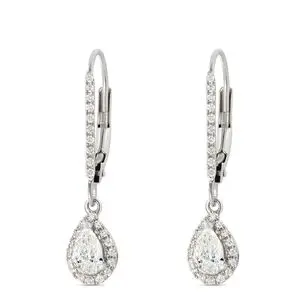 Benbridge Diamond Leverback Earrings - Wg