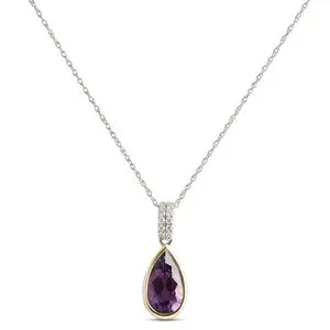 Benbridge Pear Amethyst And Diamond Pendant - Tt