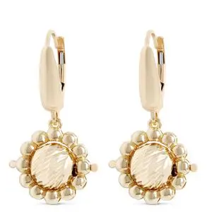 TOSCANO 14k Yellow Gold Cluster Bead Drop Earrings - Yg