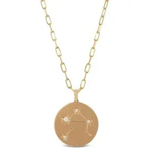 IKUMA Canadian Diamond Libra Zodiac Pendant Necklace - Yg
