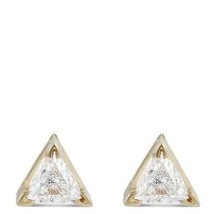 Benbridge 14k Yellow Gold Solitaire Trillion Diamond Stud Earrings - H-i