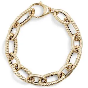 TOSCANO 14k Yellow Gold Oval And Twisted Link Bracelet - Yg