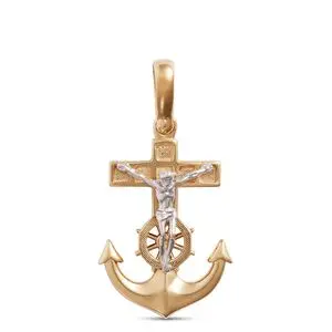 TOSCANO 14k Gold Anchor Charm Pendant - Tt