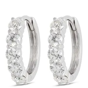 SIGNATURE Ben Bridge Diamond Hoop Earrings - Plt