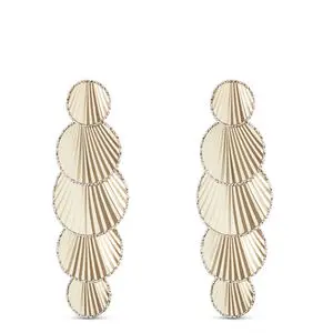 TOSCANO 5 Disc Dangle Earrings 14k Gold - Tt