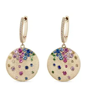 Benbridge Confetti Gemstone And Diamond Hoop Earrings - Multicolored