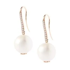 Benbridge Pearl And Diamond Dangle Earrings - White