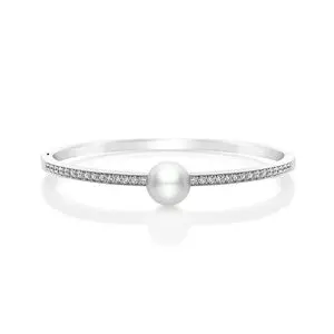 Mikimoto Akoya Pearl And Diamond Bracelet - White