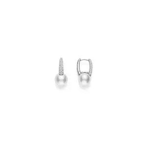 Mikimoto Akoya Pearl And Diamond Earrings - White