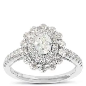 Benbridge Oval Cut Halo Diamond Ring - Wg