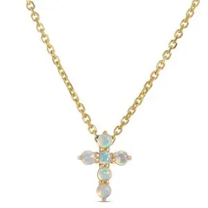 Benbridge Opal Cross Pendant In 14k Yellow Gold - Yg