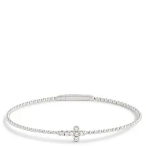 Benbridge Flexy Cross Bangle Diamond Bracelet - Wg