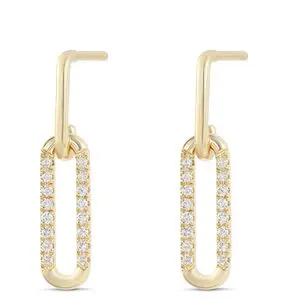 Benbridge Paperclip Drop Diamond Earrings - Hj
