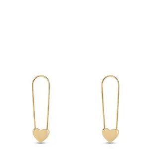 Benbridge Heart Shaped Pin Hoop Earrings - Yg