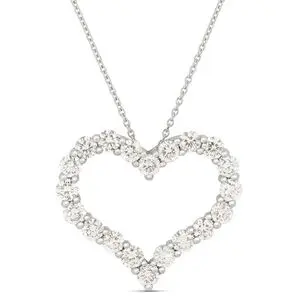 Benbridge Heart-shaped Diamond Pendant Necklace - Wg