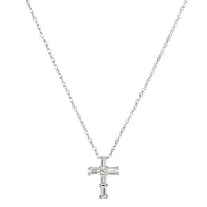 Benbridge 14k White Gold Diamond Cross Pendant - Clear