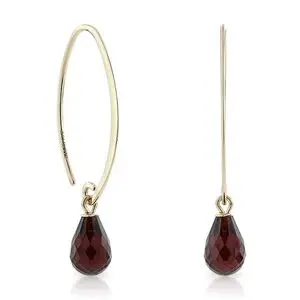 Benbridge Briolette Cut Garnet Drop Earrings - Red