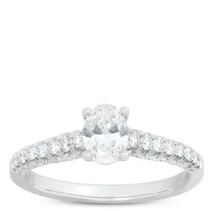 Benbridge Oval Cut Diamond Engagement Ring In 18k White Gold - Wg